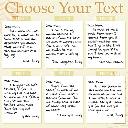 Personalized Mom Blanket - Letter to w/ Your Own Finish Gifts from Daughter, Son Long Distance for 40x60 D1, Large - 40'' x 60''