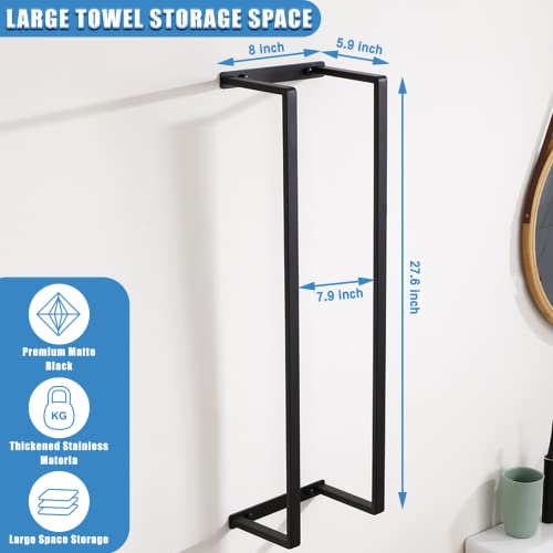 Bathroom Wall Towel Rack, Bathroom Towel Storage for Small Bathroom Wall Mounted, Stainless Steel Rack for Washcloths Hand or Bath Towels