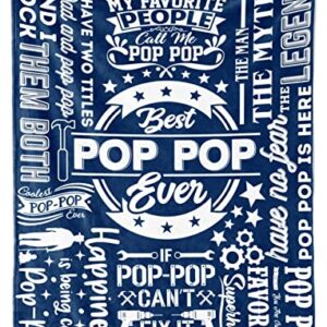 INNObeta Pop Pop Gifts, Gifts for Grandpa, Throw Blanket for Grandfather, Presents from Granddaughters Grandsons for Christmas, Birthday, Father's Day - 50" x 65" Pop Pop