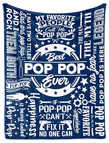 INNObeta Pop Pop Gifts, Gifts for Grandpa, Throw Blanket for Grandfather, Presents from Granddaughters Grandsons for Christmas, Birthday, Father's Day - 50" x 65" Pop Pop