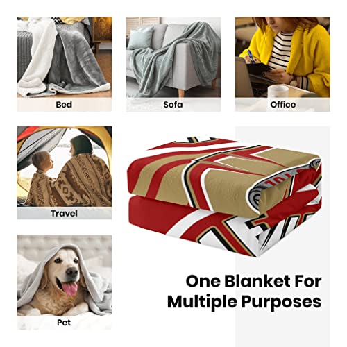 Yieking Custom Gifts for Men Football City Blanket for Bed Add Name and Number Throw Blankets, 40" x 50", 50" x 60", 60" x 80"