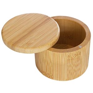 totally bamboo salt cellar bamboo storage box with magnetic swivel lid, 6 ounce capacity