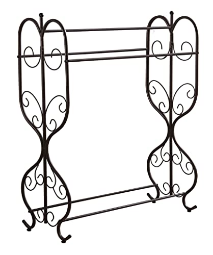 Kings Brand Furniture - Fannin Free Standing 3 Tier Metal Towel Rack Stand, Pewter