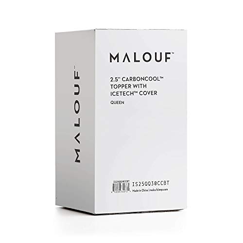 Malouf CARBONCOOL LT + OMNIPHASE Active Night Long—Phase Change Material Advanced Cooling Mattress Topper, Full, White