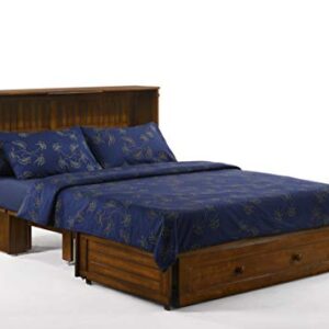 Night & Day Furniture Daisy Queen Bed & Mattress Murphy Cabinet Bed and Mattress, Black Walnut