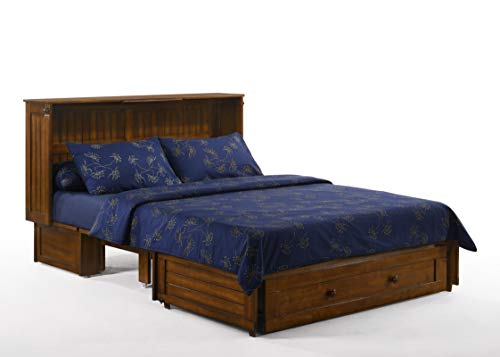 Night & Day Furniture Daisy Queen Bed & Mattress Murphy Cabinet Bed and Mattress, Black Walnut