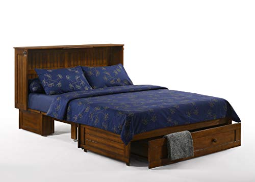 Night & Day Furniture Daisy Queen Bed & Mattress Murphy Cabinet Bed and Mattress, Black Walnut