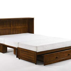 Night & Day Furniture Daisy Queen Bed & Mattress Murphy Cabinet Bed and Mattress, Black Walnut