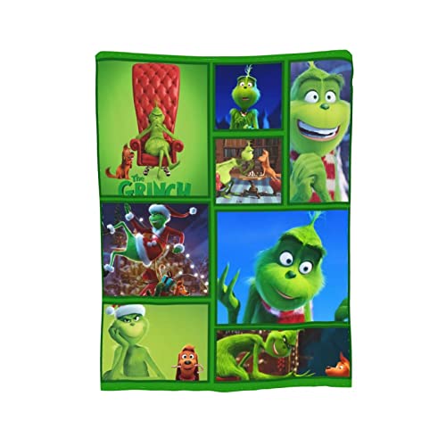 Green Monster Throw Blankets Warm Soft Blankets for Sofa, Bed, Couch, Sofa, Travel and Outdoor, Camping 50x60 Inch