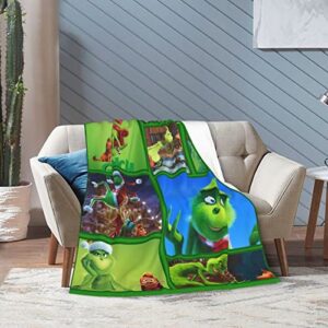 Green Monster Throw Blankets Warm Soft Blankets for Sofa, Bed, Couch, Sofa, Travel and Outdoor, Camping 50x60 Inch