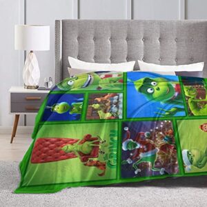 Green Monster Throw Blankets Warm Soft Blankets for Sofa, Bed, Couch, Sofa, Travel and Outdoor, Camping 50x60 Inch