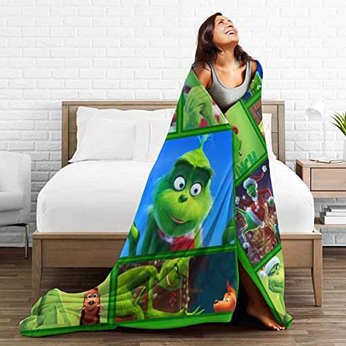 Green Monster Throw Blankets Warm Soft Blankets for Sofa, Bed, Couch, Sofa, Travel and Outdoor, Camping 50x60 Inch