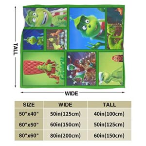 Green Monster Throw Blankets Warm Soft Blankets for Sofa, Bed, Couch, Sofa, Travel and Outdoor, Camping 50x60 Inch