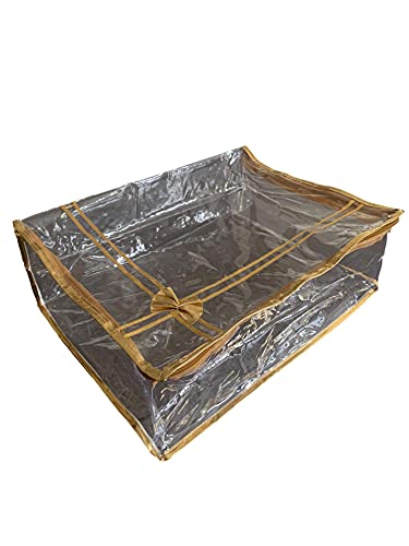 SRB11-L Set of 5 Transparent Garment Storage Bag, Saree Covers, Saree Bag, Sari Storage Bags, Wardrobe Organiser, Clothes Storage Bag, Indian Wedding Gift Packing