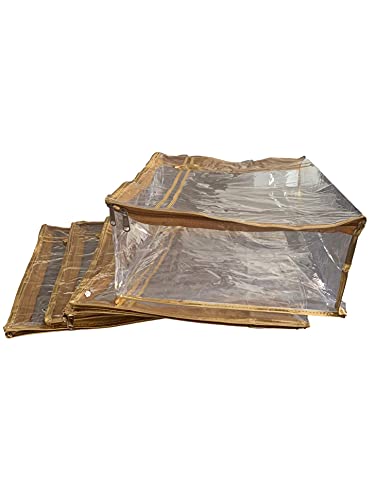 SRB11-L Set of 5 Transparent Garment Storage Bag, Saree Covers, Saree Bag, Sari Storage Bags, Wardrobe Organiser, Clothes Storage Bag, Indian Wedding Gift Packing