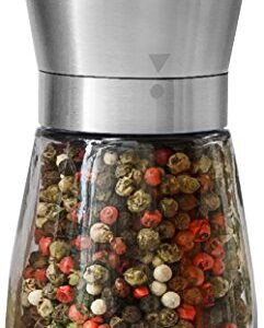 Pepper Grinder or Salt Shaker for Professional Chef - Best Spice Mill with Brushed Stainless Steel, Special Mark, Ceramic Blades and Adjustable Coarseness… (2.5'' x 5.5'')