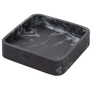 iDesign Dakota Resin Marble Tray Organizer for Holding Office Supplies, Jewelry, Cosmetics in your Drawer, Bathroom, Countertop, Desk, and Vanity - Black Marble