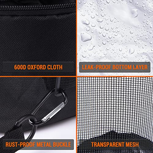 MNJ Motor Boat Trash Bag, Portable Outdoor Mesh Trash Can Reusable Leakproof, Boat Trash Container Garbage Sack Storage Bag with Bottom Zipper Opening for Boat Kayak Sandbar Marine RV Camper Fishing