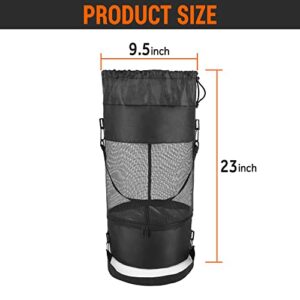 MNJ Motor Boat Trash Bag, Portable Outdoor Mesh Trash Can Reusable Leakproof, Boat Trash Container Garbage Sack Storage Bag with Bottom Zipper Opening for Boat Kayak Sandbar Marine RV Camper Fishing