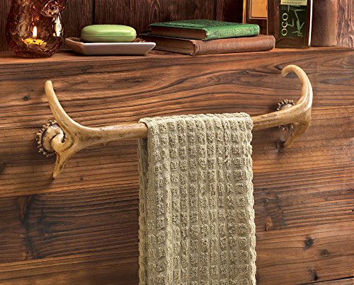 Deer Antler Hunting Lodge Cabin Rustic Decor Bathroom Bath Towel bar Rack Hook