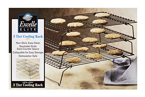 Wilton Excelle Elite 3-Tier Cooling Rack for Cookies, Cake and More, Black