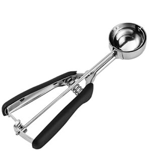 junadael j medium cookie scoop, 2 tablespoons/ 30 ml/ 1 oz cookie scoop for baking, cookie dough scoop, spring-loaded scoop, comfortable grip, non-slip