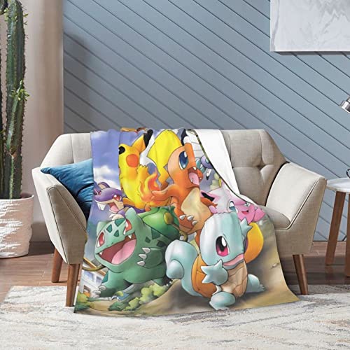 Throw Blanket Cartoon Blanket Flannel Soft Cozy Warm Lightweight Blanket for Home Bedding Living Room 60"X50"