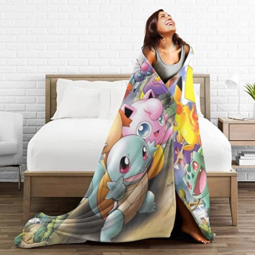 Throw Blanket Cartoon Blanket Flannel Soft Cozy Warm Lightweight Blanket for Home Bedding Living Room 60"X50"