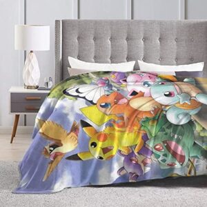 Throw Blanket Cartoon Blanket Flannel Soft Cozy Warm Lightweight Blanket for Home Bedding Living Room 60"X50"