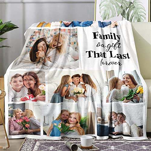 MeMoShe Personalized Mom Gifts from Daughter Son Custom Blanket with Photos Customized Picture Blankets for Women Thank You Gifts for Mom Grandma Mother in Law