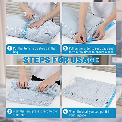 5Pcs Small Size Space Saver Vacuum Storage Bags, Hand Rolled Dust Proof Compression Bags for Travel, Travel Space Saver Bag, Vacuum Sealer Bags for Clothes (50x40cm/20x16in)