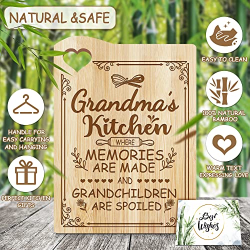 Gifts for Grandma, Grandma Gifts for Mothers day, Great Grandma Gifts - Cutting Boards Gift with Utensil Set, Unique Engraved Bamboo Cutting Board Present for Grandma Mother s Day, Birthday, Christmas