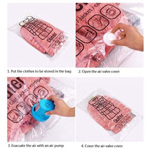 TANGERINR Hanging Vacuum Storage Bags for Jackets, Hanging Compressible Storage Bag with Pump, Outer Jacket Vacuum Bag (6PCS,M+L)