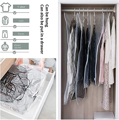 TANGERINR Hanging Vacuum Storage Bags for Jackets, Hanging Compressible Storage Bag with Pump, Outer Jacket Vacuum Bag (6PCS,M+L)