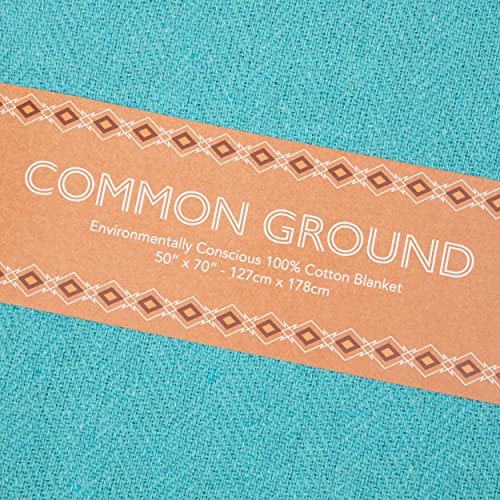 Arkwright Common Ground Solid Throw Blanket - (Pack of 12) All Season Reversible Cotton Luxury Hotel Quality, Soft and Warm, Sundry Blankets for Bed, Camping, Sofa Chair, 50 x 70 in, Aqua