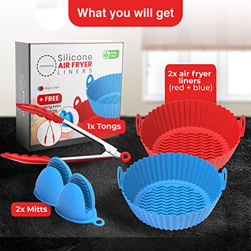 2 PACK Air Fryer Silicone Liners Pot for 3 to 6 QT, Air Fryer Liners Reusable, AirFryer liners silicone, Reusable silicone air fryer liners Silicone air fryer basket Air fryer liners silicone