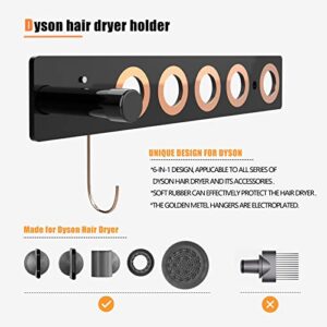 Hairdryer Holder for Dyson HD 08.01.02.03.04, Hole-Free Bracket Acrylic Hair Dryer Storage Bathroom Storage Care Tools (Black)