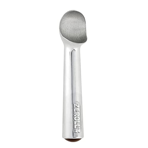 Zeroll Original Ice Cream Scoop with Unique Liquid Filled Heat Conductive Handle Simple One Piece Aluminum Design Easy Release Made in USA, Ounce, Silver