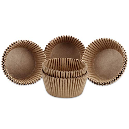 Gifbera Natural Cupcake Liners Standard Baking Cups 400-Count, Unbleached No Smell Paper