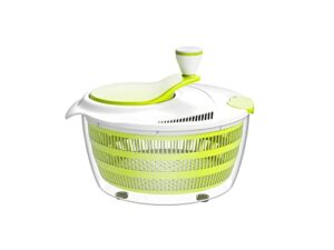 smile mom salad spinner large 4 quarts, abs,bpa free clips & locking, lettuce vegetables washer dryer drainer crisper strainer for home kitchen washing & drying leafy vegetables