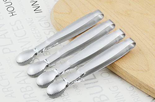 HINMAY Mini Serving Tongs 5-Inch Stainless Steel Small Appetizer Tongs, Set of 4