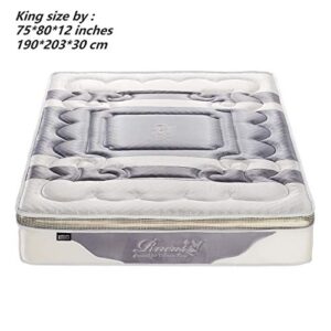 King Mattress, Rucas 12 Inch Memory Foam Mattress in a Box, King Size Mattress for Cool Sleep & Pressure Relief (King, Silver)