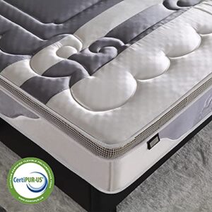 King Mattress, Rucas 12 Inch Memory Foam Mattress in a Box, King Size Mattress for Cool Sleep & Pressure Relief (King, Silver)