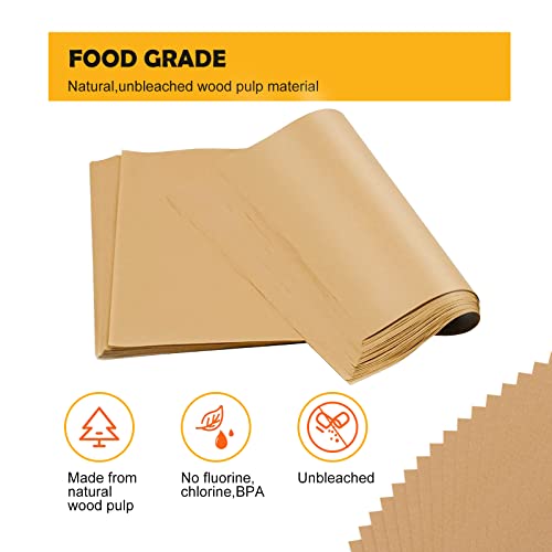 Parchment Paper Sheets, 9x13 In Non-Stick Precut Baking Parchment for Baking, Grilling, Air Fryer, Steaming, and More (Unbleached) - Quarter Sheet Size, Perfect for Bread, Cakes, Cookies, 120PCS