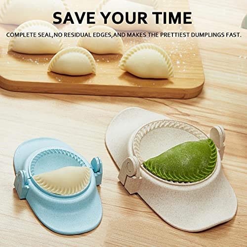 MUMSUNG Dumpling Maker, Empanadas press mold maker Set with Dough Cutter, Dumpling Mold Set for Pierogi, Pastelitos, Calzone, Turnovers, Chinese Dumpling, 3Sizes (L/4"+M/3"+S/2.6") (White)