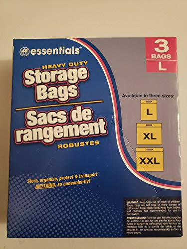 Large Heavy Duty Storage Bags with Zip-lock , Size Large, 3 Count , 2 Pack (6 Total) (2)