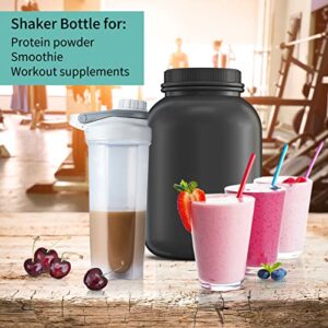 Lyeasw 24 OZ Shaker Bottle for Protein Mixes, BPA Free Leakproof Portable Clear Shaker Cups for Workout, 2 Pack