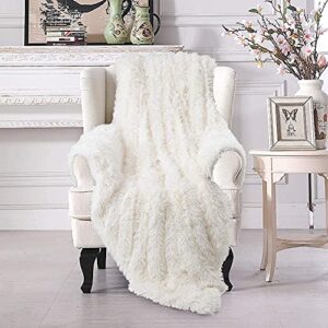 Vasofe Fuzzy Blanket Sherpa Blankets Fluffy Soft Fuzzy Faux Fur Throw Blanket for Xmas Couch Sofa Photo Home Decor Plush Blanket White Bed Throw Size