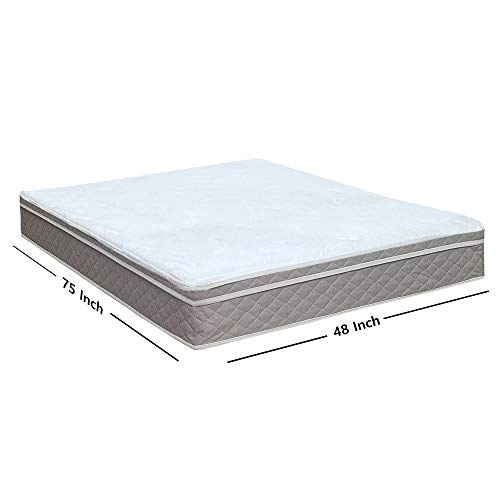 Greaton 11-Inch Medium Plush Foam Encased Hybrid Eurotop Pillowtop Innerspring Mattress and 8" Wood Box Spring/Foundation Set, 75" X 48"