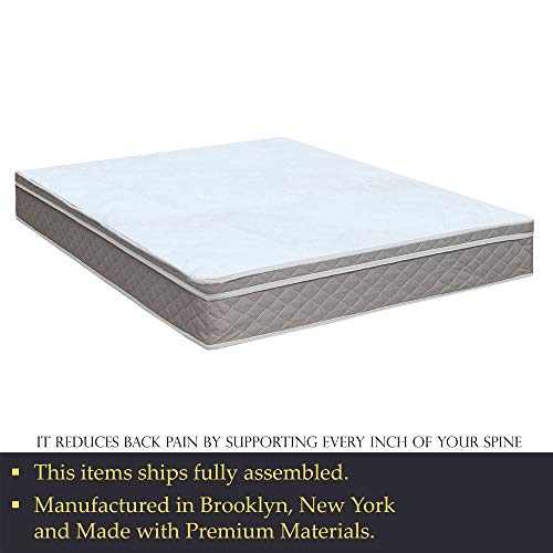 Greaton 11-Inch Medium Plush Foam Encased Hybrid Eurotop Pillowtop Innerspring Mattress and 8" Wood Box Spring/Foundation Set, 75" X 48"